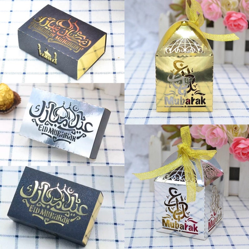 10 Ramadan Eid Mubarak Favour Box Decoration Lolly Gift Boxes ...