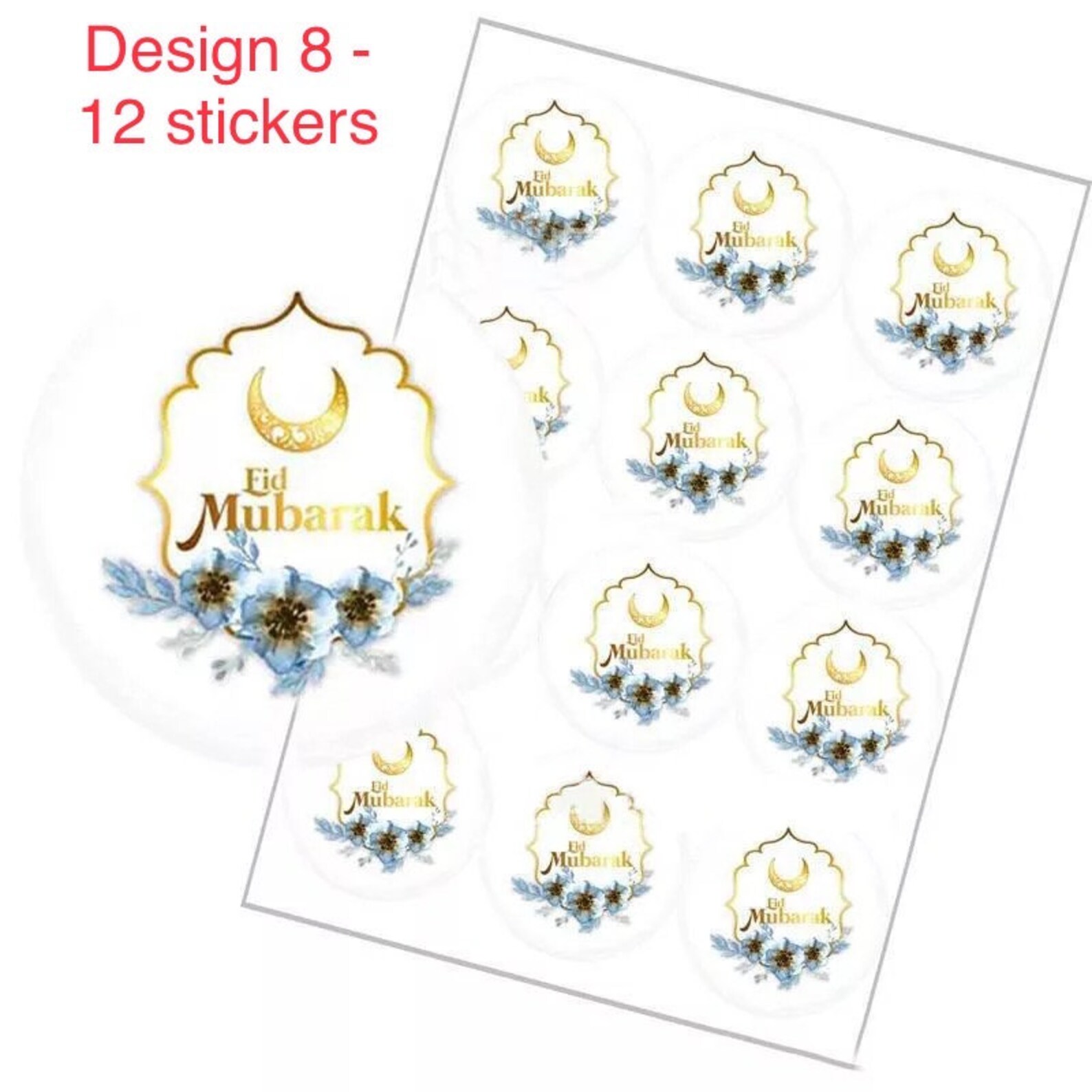 Eid Mubarak Stickers Gift Tags Labels Decorations Craft Gift - Etsy