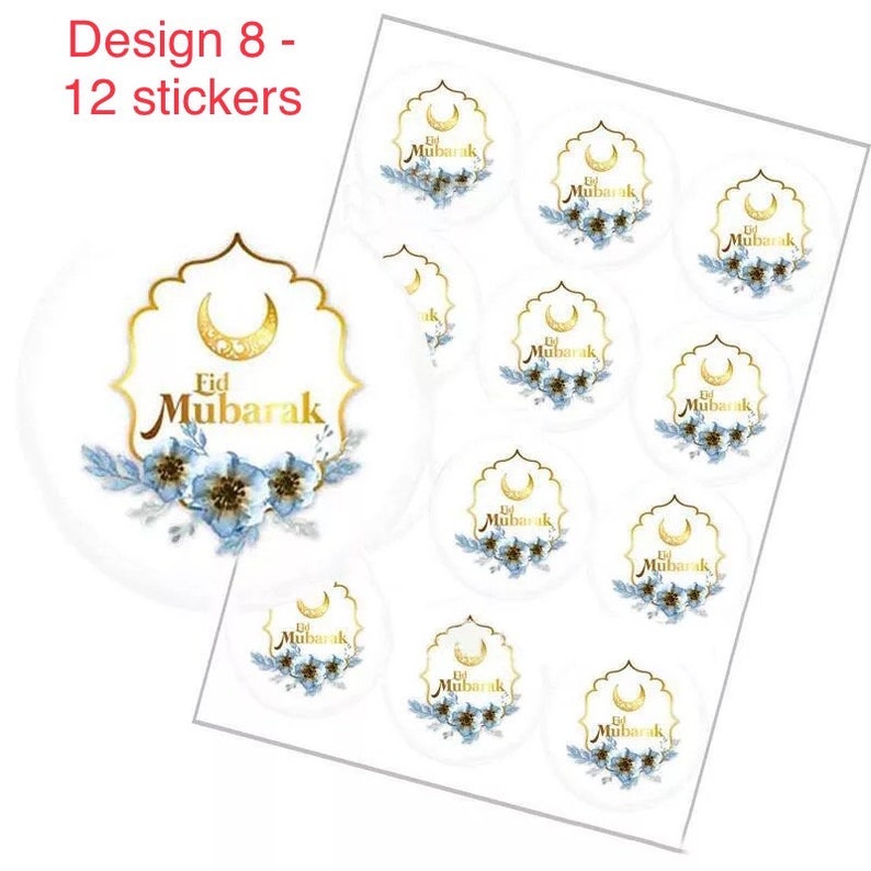 Eid Mubarak Stickers Gift Tags Labels Decorations Craft Gift - Etsy
