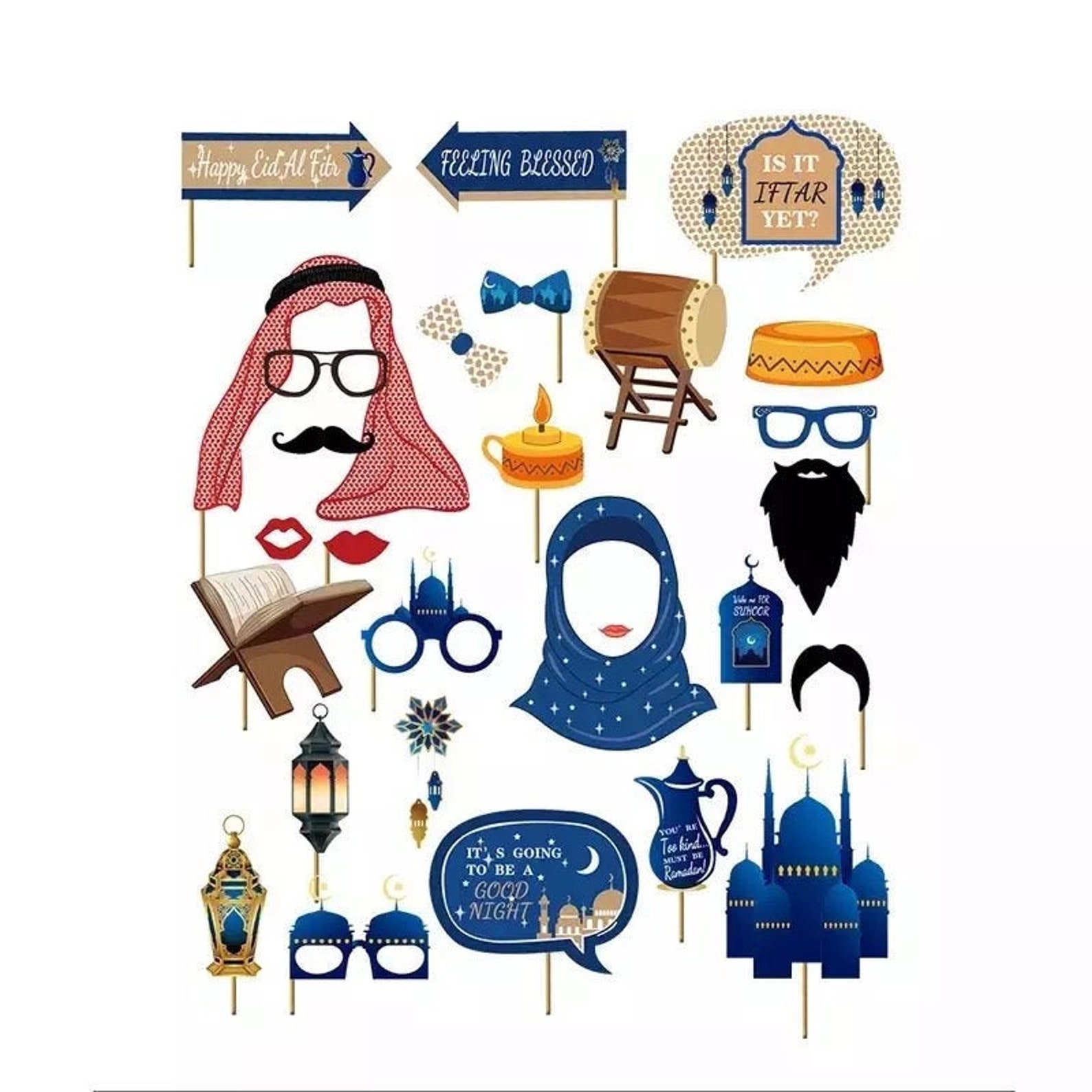 25pcs Eid Mubarak Ramadan Kareem Photo Booth Prop Set | Etsy