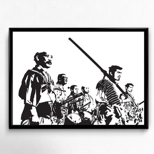 Seven Samurai Movie Poster Print Film Illustration Art - Etsy