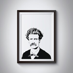 Mark Twain Art Print - High-quality Illustration of the Great American ...