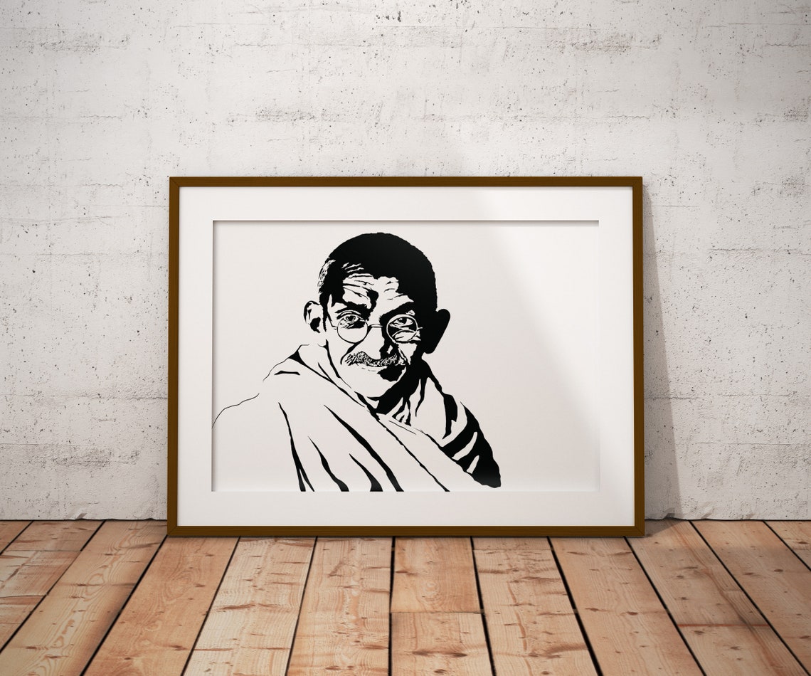 Mahatma Gandi Art Print Illustration of the Civil Rights | Etsy
