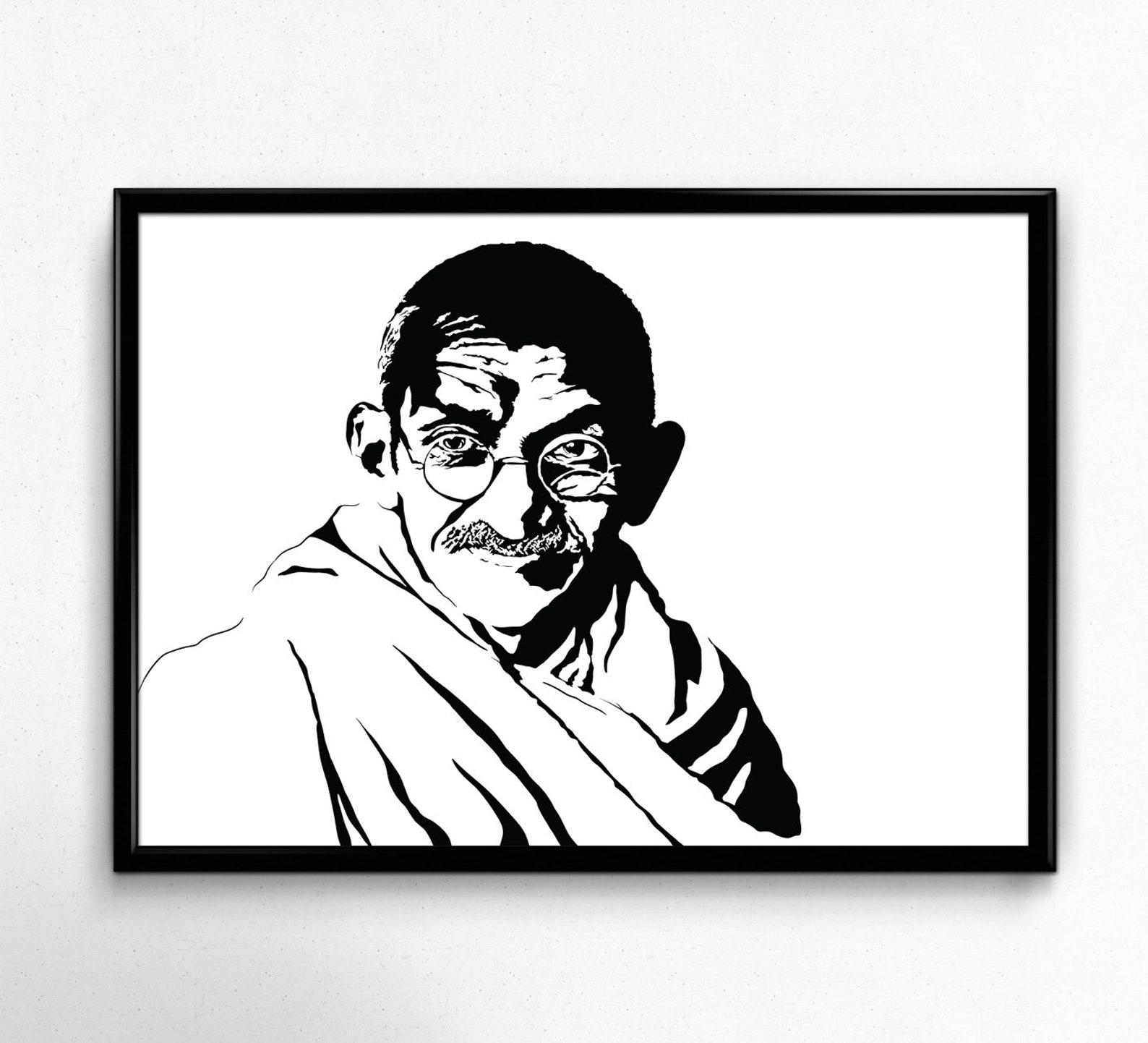 Mahatma Gandi Art Print Illustration of the Civil Rights | Etsy