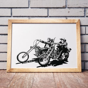 Easy Rider Art Print - Original Illustration of the Pop Culture Classic ...