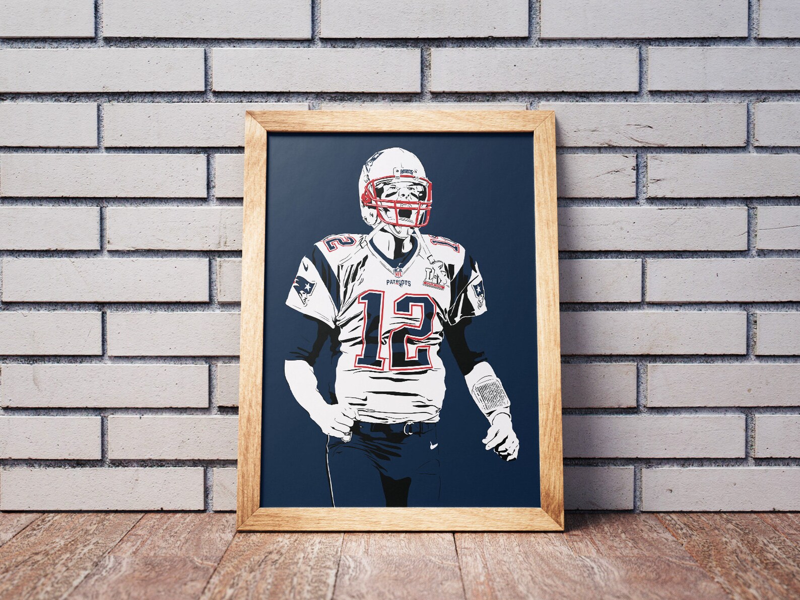 Tom Brady Art Print Unique Illustration of the New England | Etsy