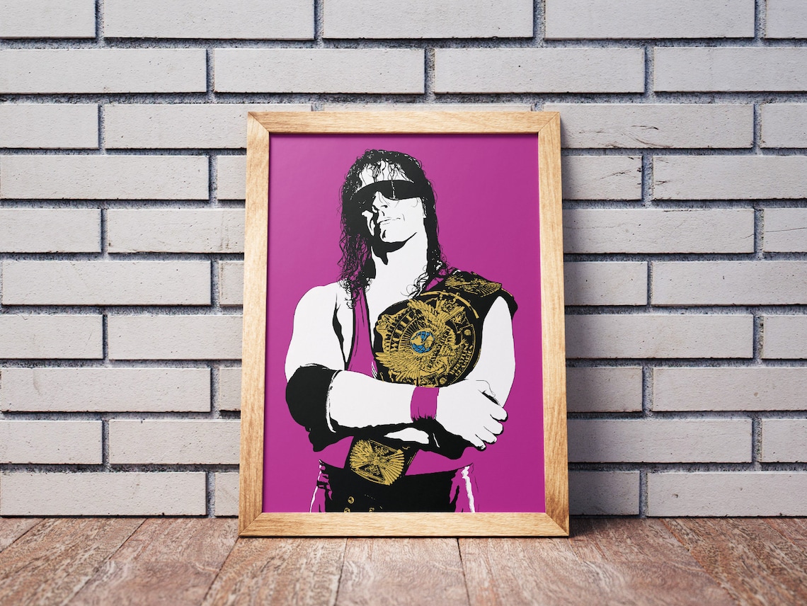 Bret Hart Art Print Awesome Poster of the Bret the Hitman | Etsy