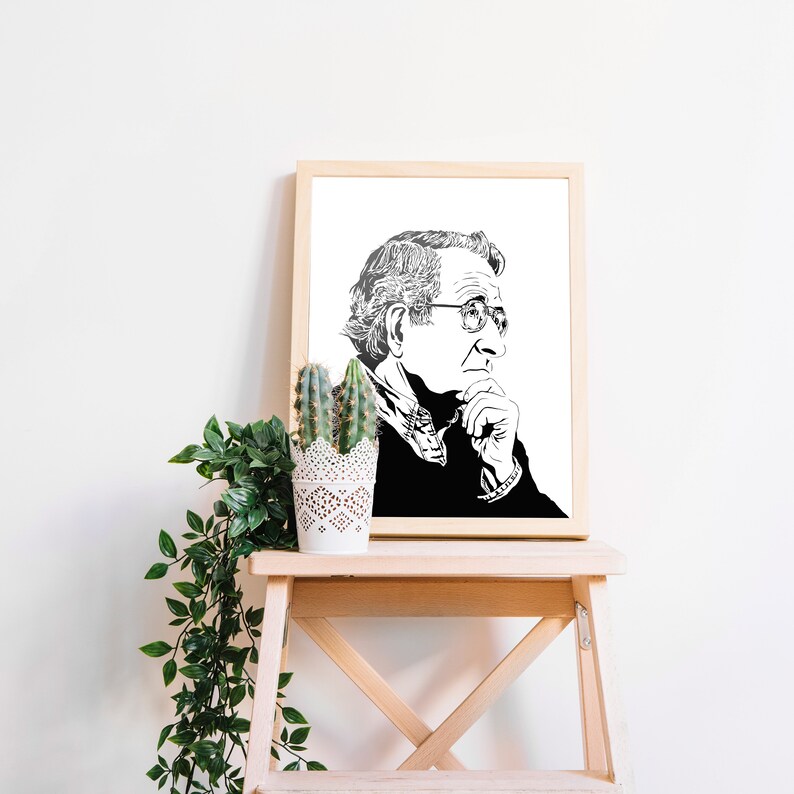 Noam Chomsky Print High-quality Art Print of the Liberal - Etsy