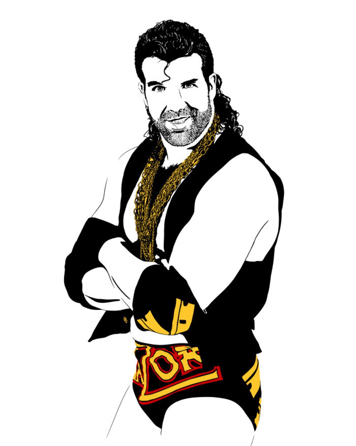 Razor Ramon Art Print Original Poster of the Wrestler Scott - Etsy
