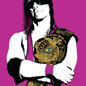 Bret Hart Art Print Awesome Poster of the Bret the Hitman | Etsy
