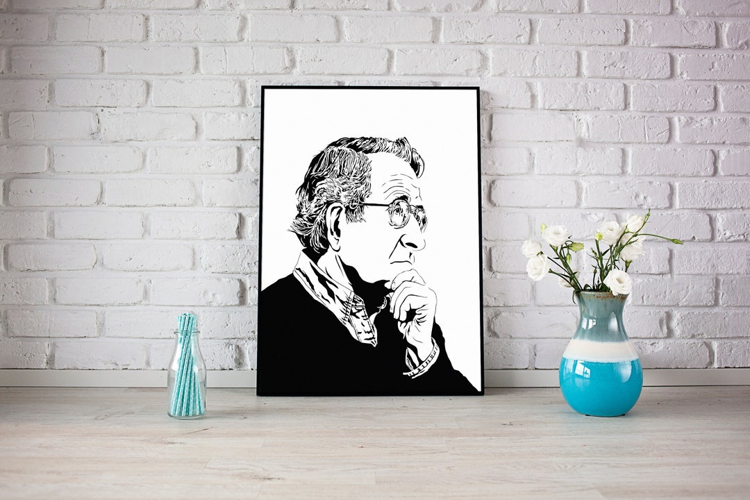 Noam Chomsky Print - High-quality Art Print of the Liberal Activist and ...