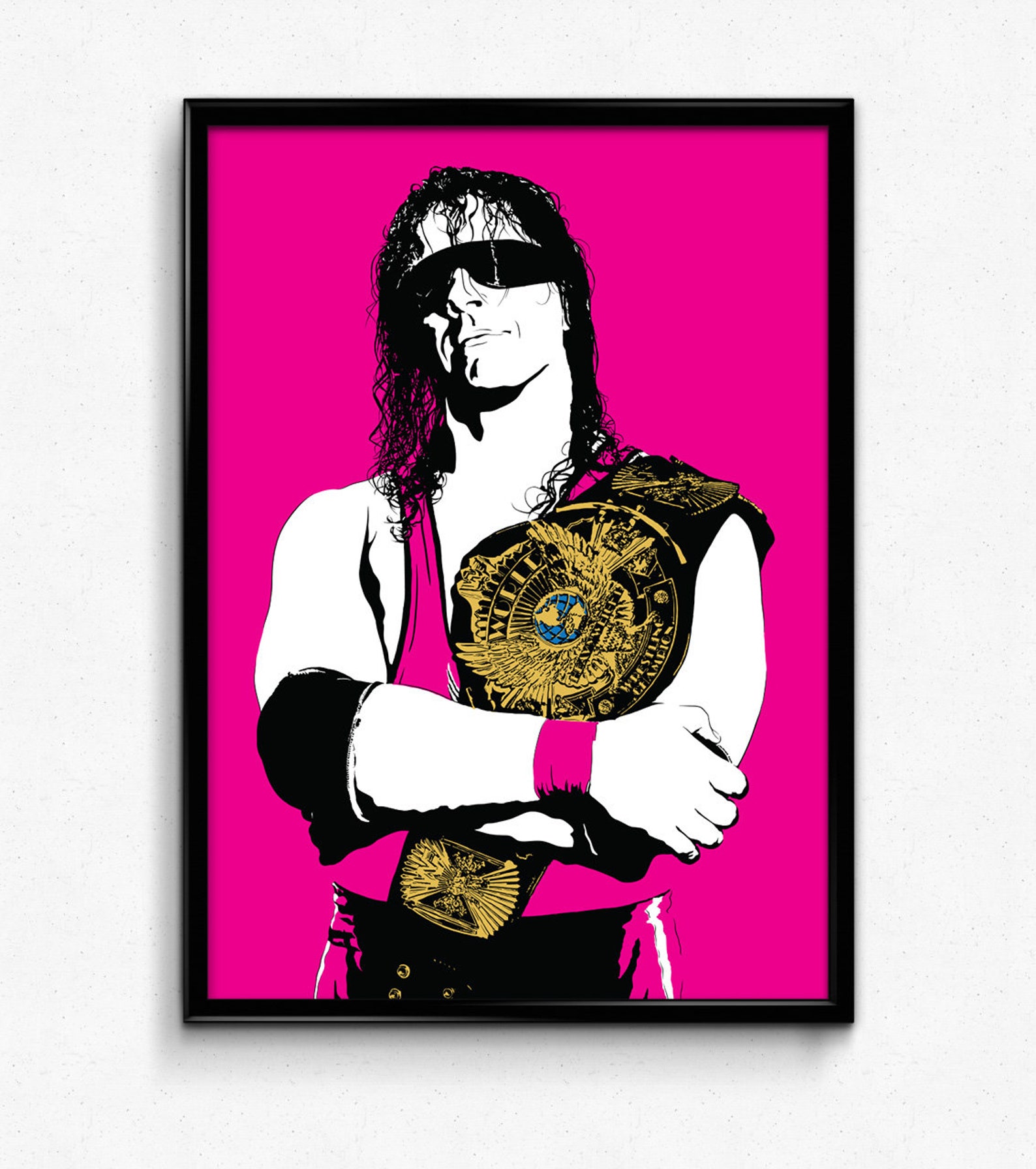 Bret Hart Art Print Awesome Poster of the Bret the Hitman - Etsy