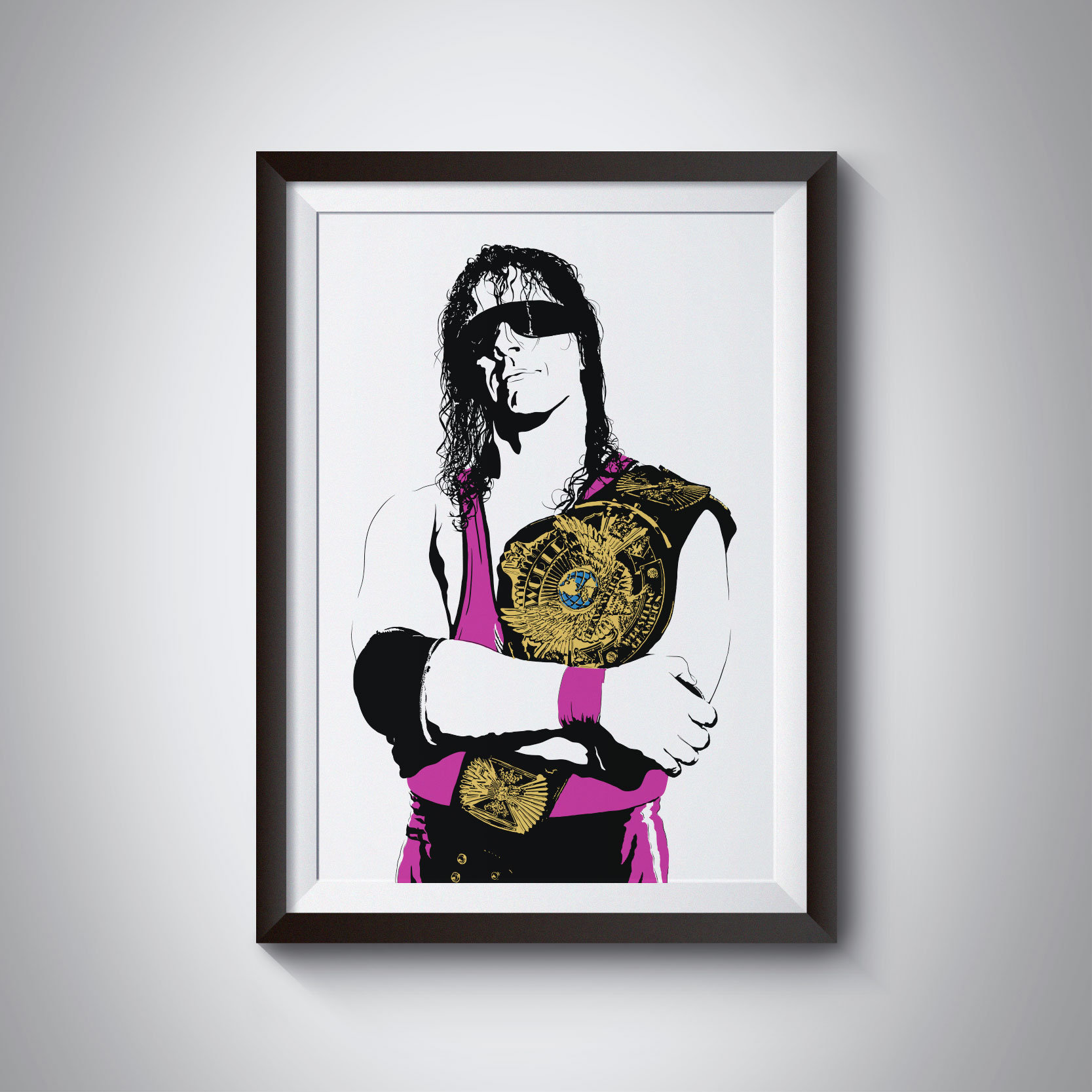 Bret Hart Art Print Awesome Poster of the Bret the Hitman - Etsy