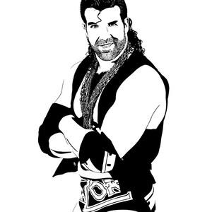 Razor Ramon Art Print - Original Poster of the Wrestler Scott Hall ...