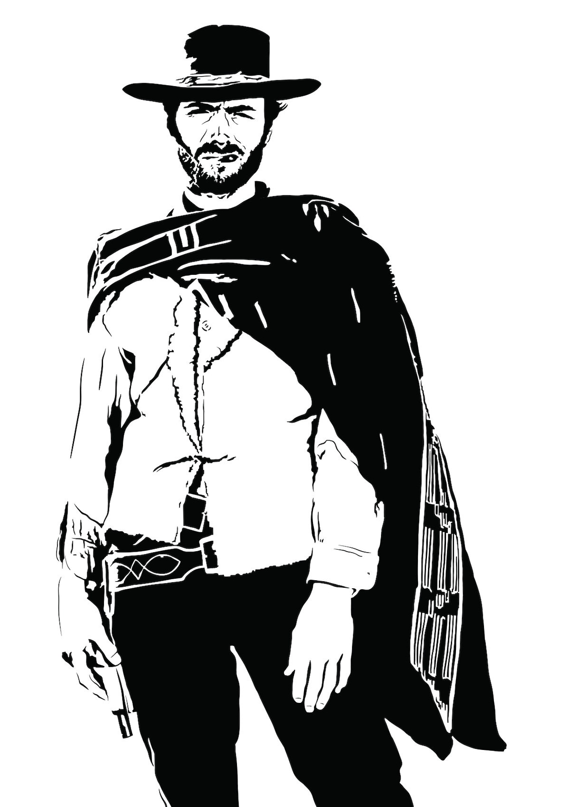 Clint Eastwood Art Print Rugged Illustration of the Man With - Etsy