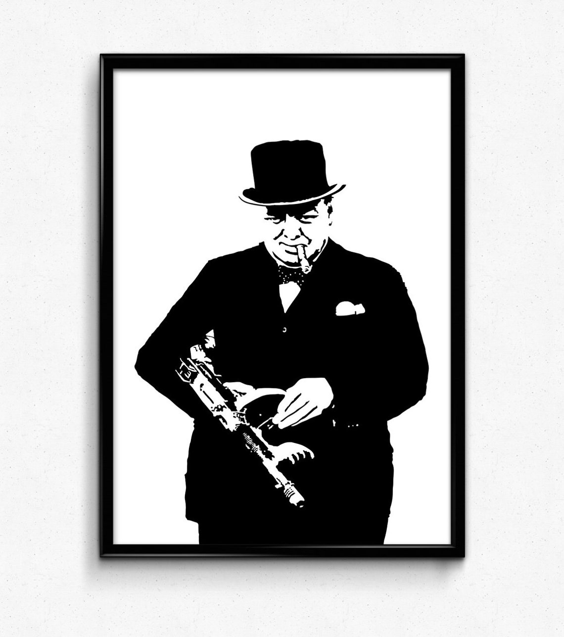 Winston Churchill Print High-quality Art Print of UK Prime | Etsy