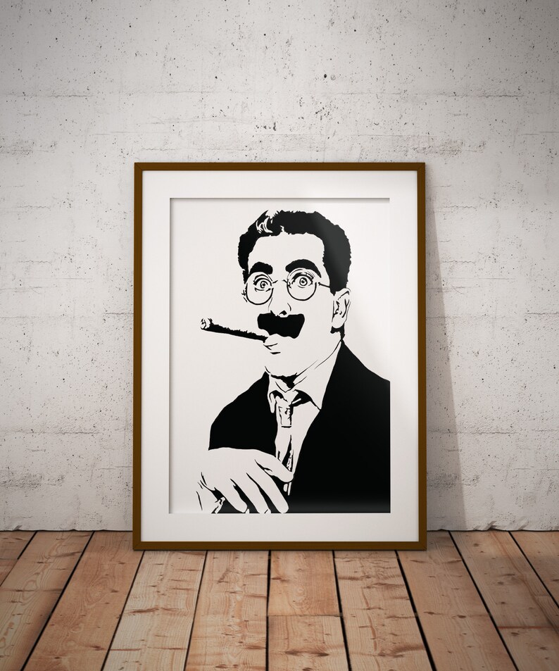 Groucho Marx Art Print Illustration of the Vaudeville Comedy | Etsy