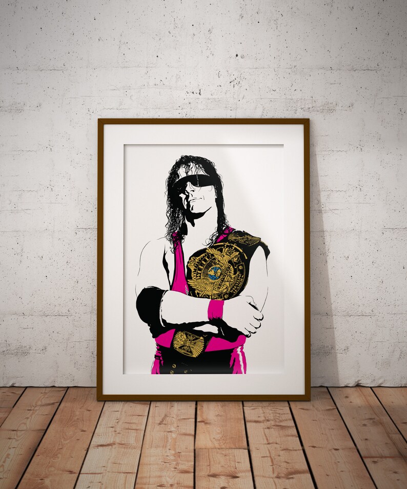 Bret Hart Art Print Awesome Poster of the Bret the Hitman - Etsy