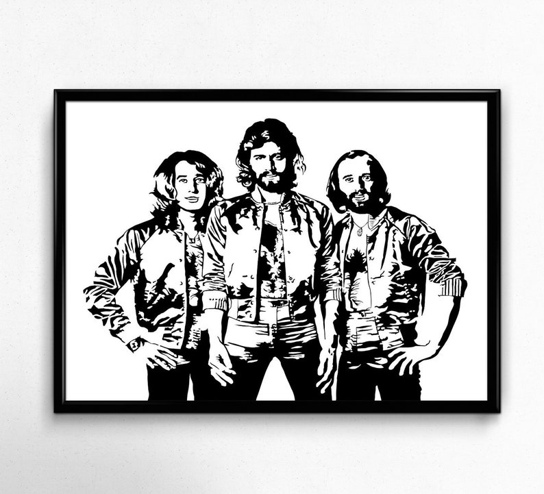 The Bee Gees Art Print Original Illustration of the Disco | Etsy