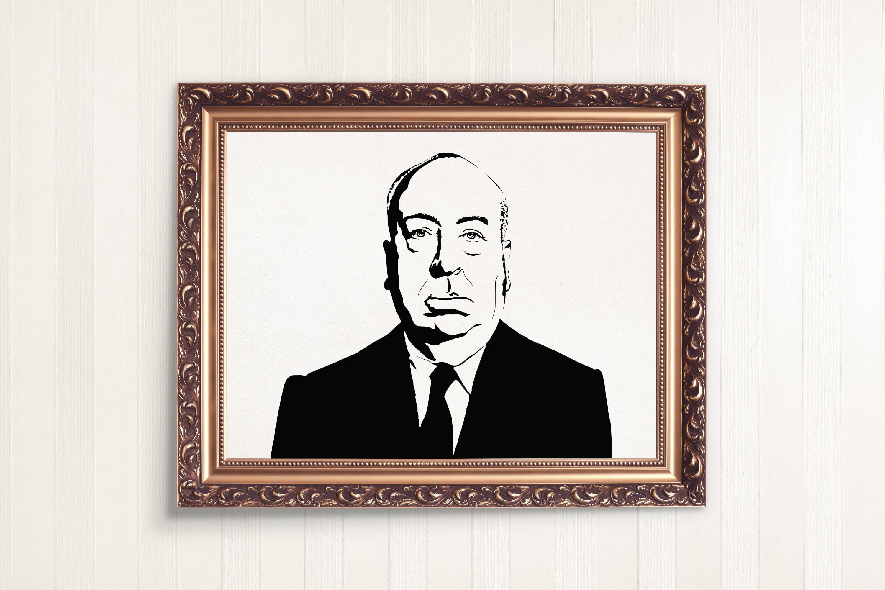Alfred Hitchcock Art Print Illustration Of The Legendary Etsy