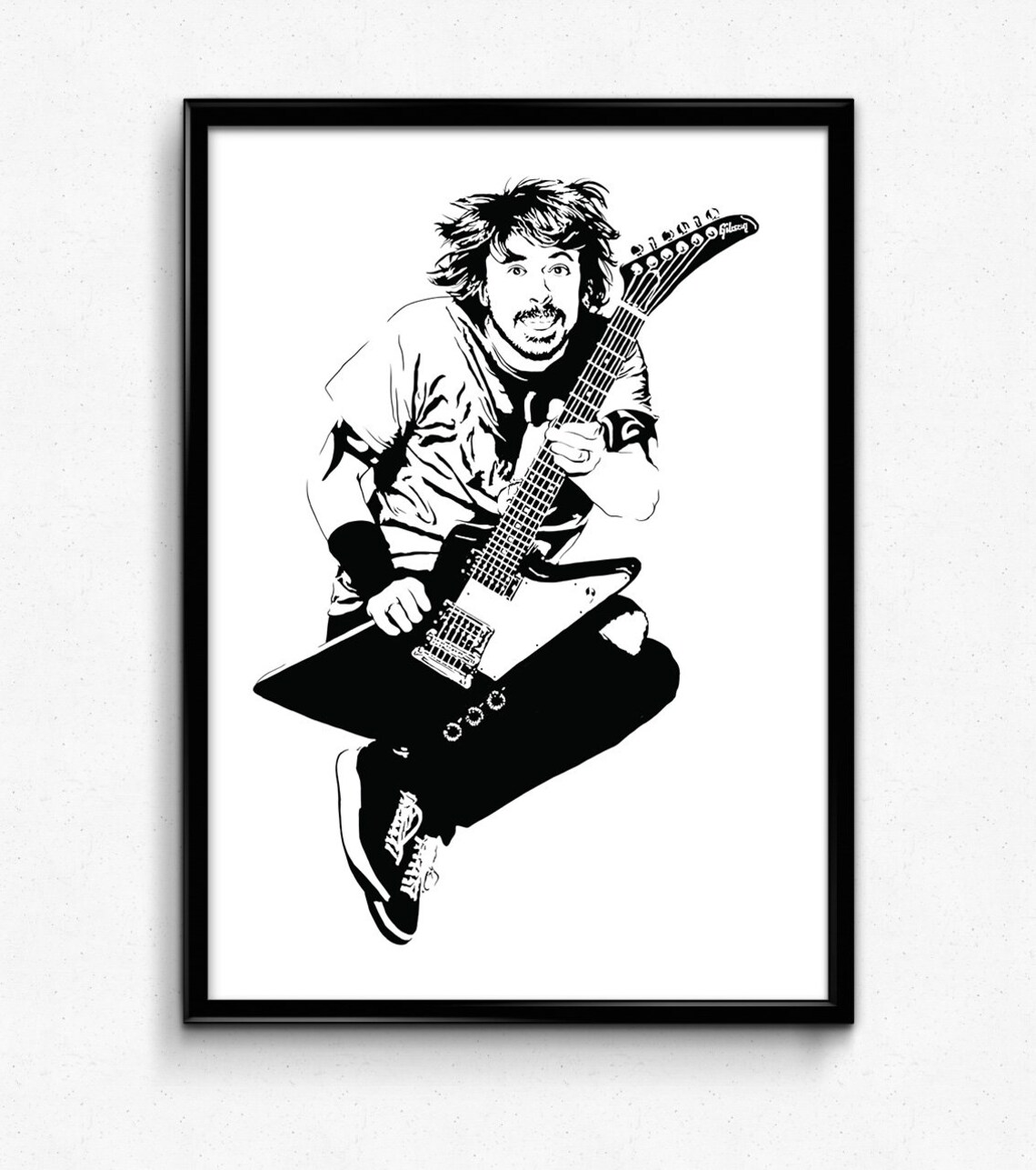 Dave Grohl Art Print Original Illustration of the Indie Rock | Etsy