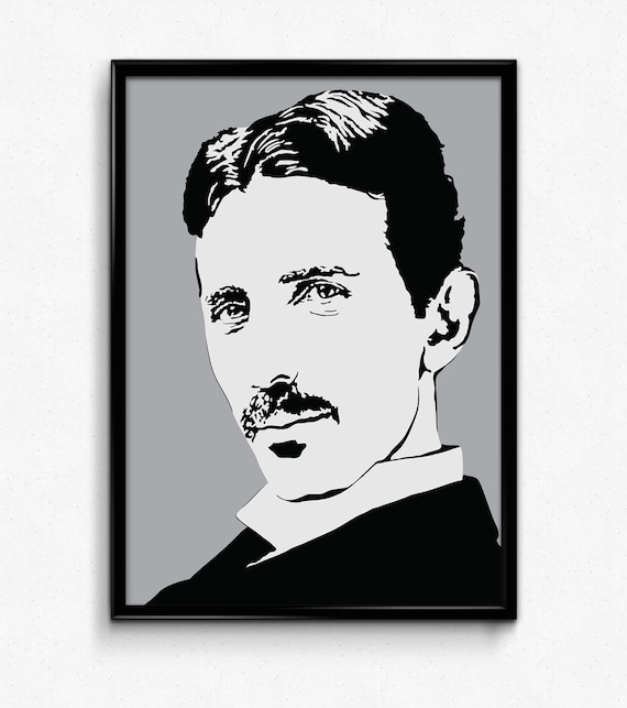 Nikola Tesla Art Print High-quality Illustration of the | Etsy