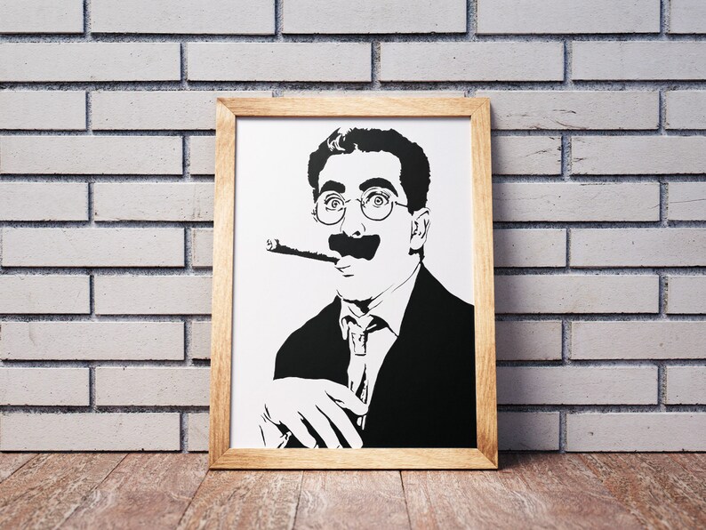 Groucho Marx Art Print Illustration of the Vaudeville Comedy | Etsy