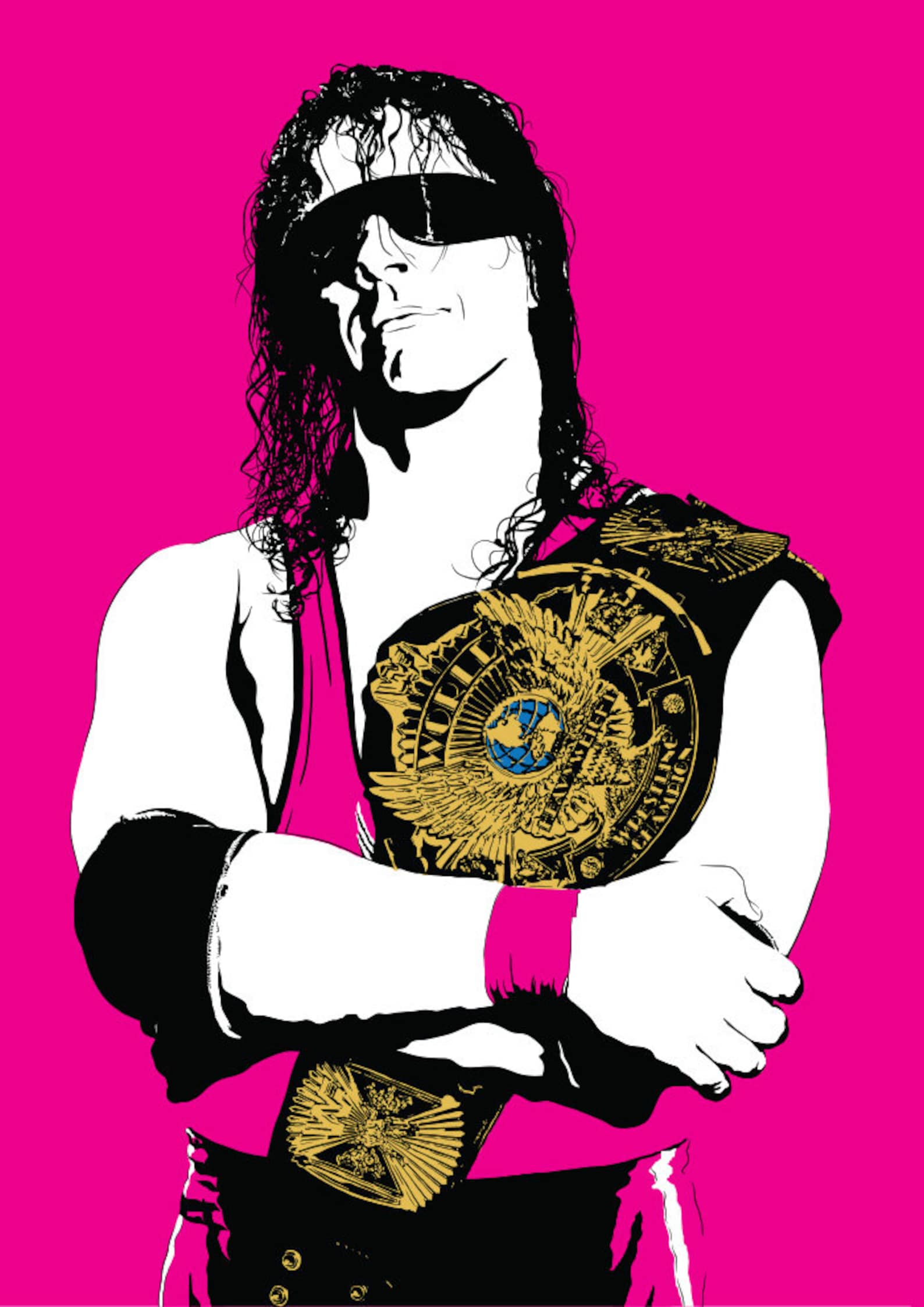 Bret Hart Art Print Awesome Poster of the Bret the Hitman - Etsy