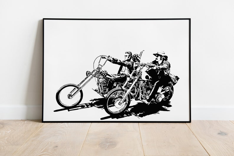Easy Rider Art Print Original Illustration of the Pop | Etsy
