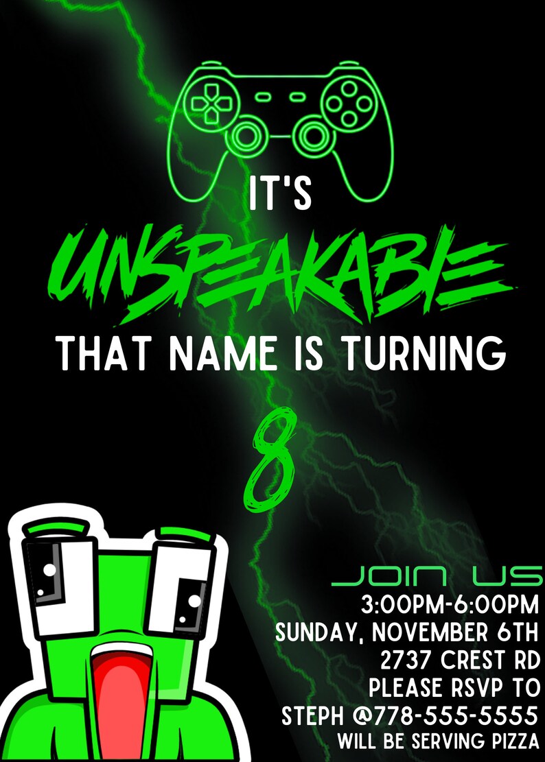 Unspeakable Birthday Invitation Unspeakable Birthday - Etsy