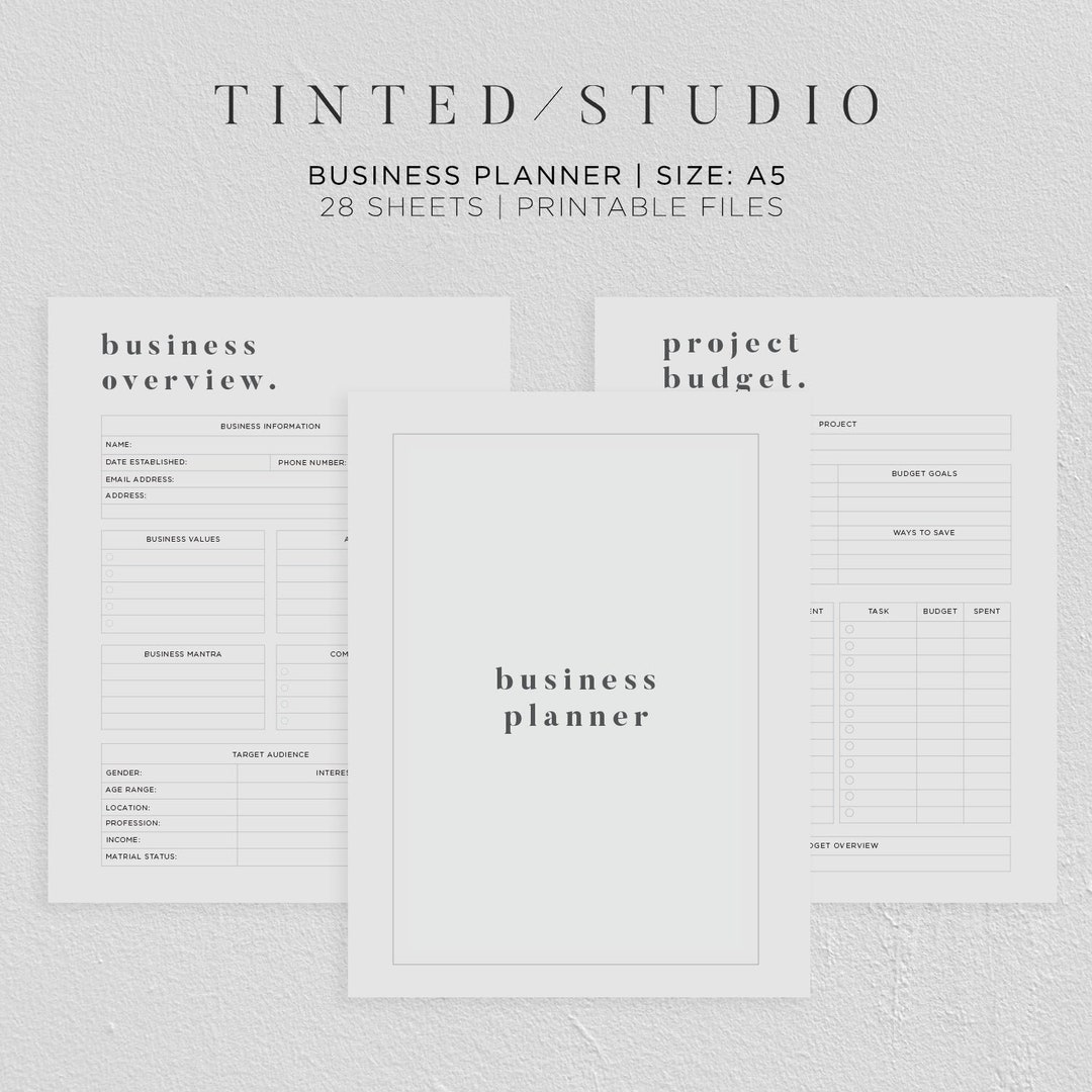 Printable Business Planner Pack | Collection 01 | A5 | 28 Sheets ...