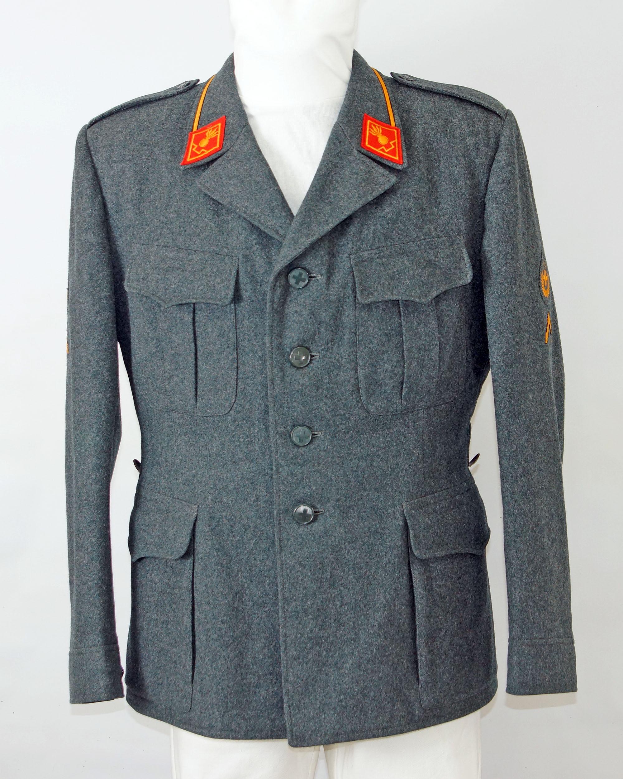 Vintage Swiss Army Military Jacket Uniform Gray Thick Wool Blend Trench ...