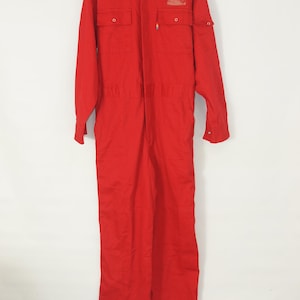 Vintage Cotton Workwear Overalls Long Sleeve Red Work Suit Marked Size ...