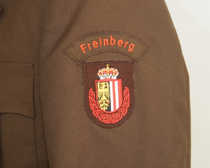 Uniform Trench Vintage Brown Austrian Army Military Jacket "freinberg ...