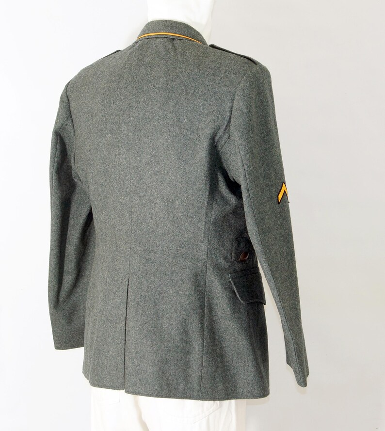 Uniform Thick Wool Swisstrench Vintage Dark Gray Army Military Jacket ...