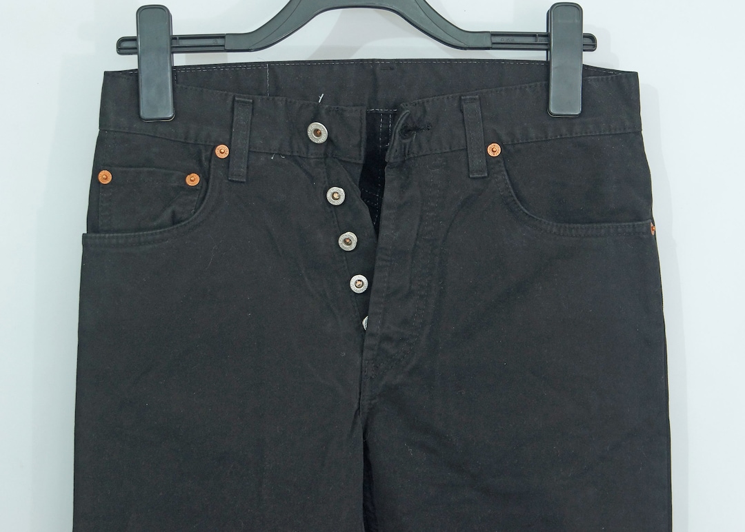 Vintage Pair of Black Jeans W 30 L 30 Unisex Buttons Jeans - Etsy