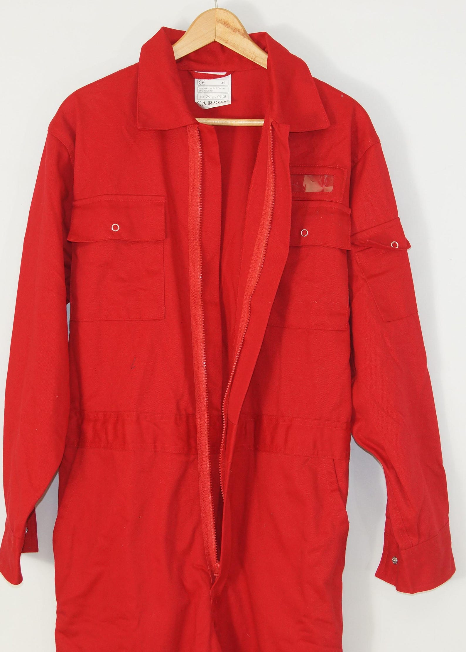 Vintage Cotton Workwear Overalls Long Sleeve Red Work Suit Marked Size ...