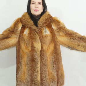 Vintage Red Fox Fur Coat Timeless Elegant Warm Jacket - Etsy