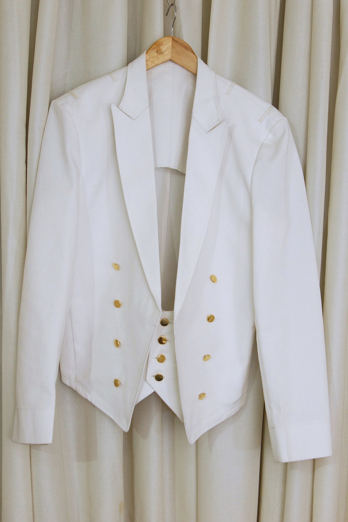 Vintage White Cotton Jacket for Waiters/serving Staff Uniform Jacket ...