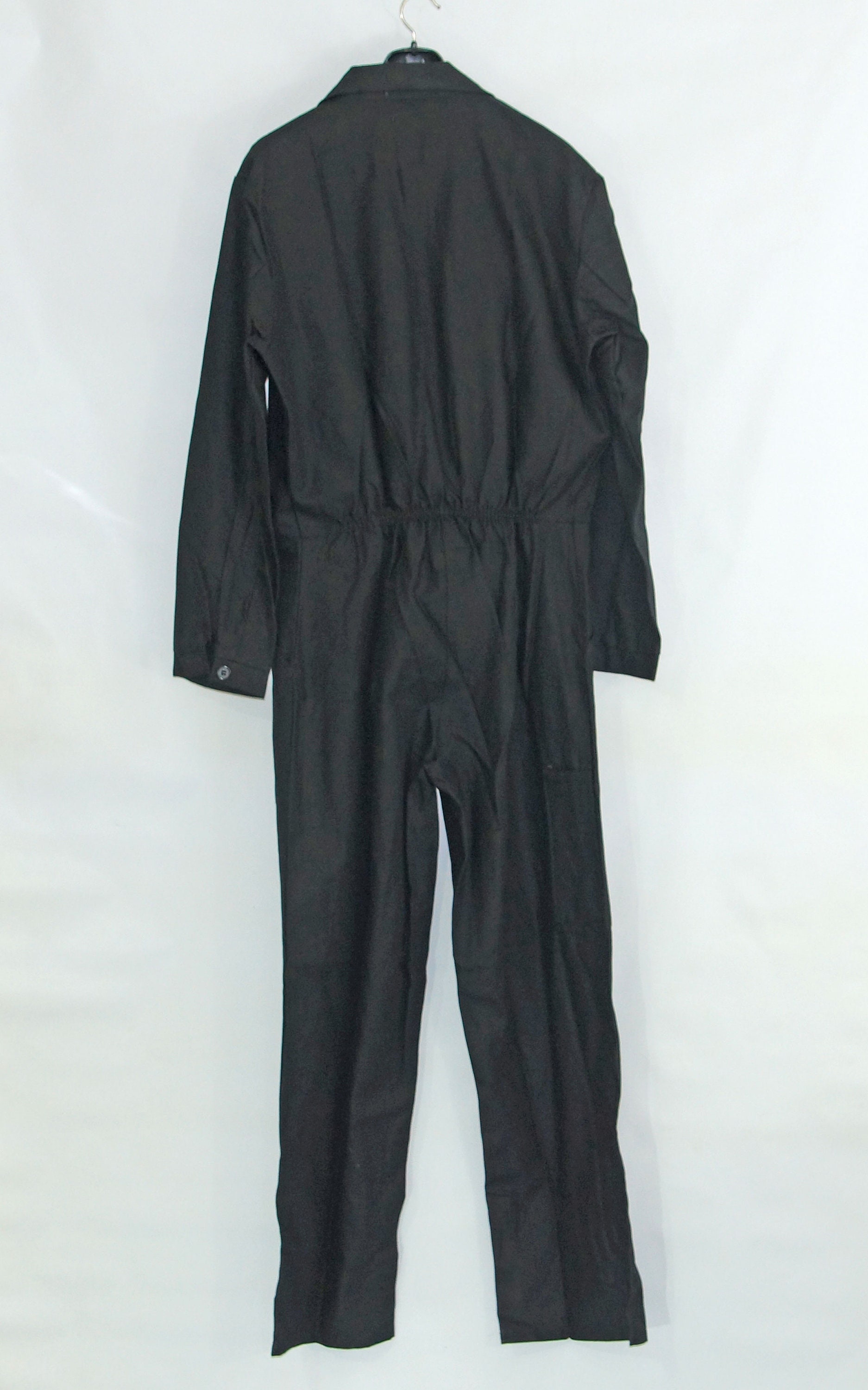 Cotton Work Wear Overalls Long Sleeve Black Jumpsuit Boiler Suit Marked ...