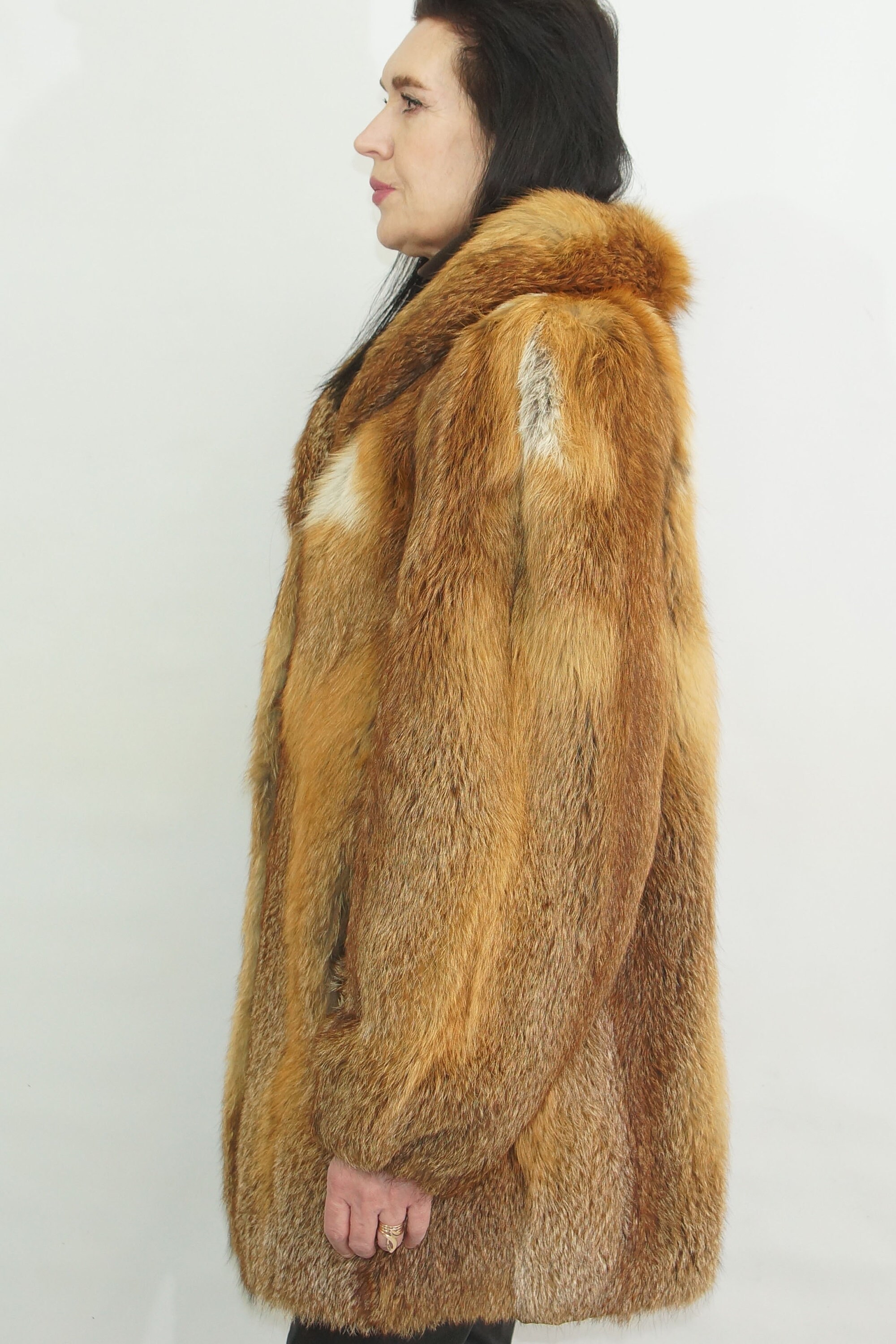 Vintage Red Fox Fur Coat Timeless Elegant Warm Jacket - Etsy