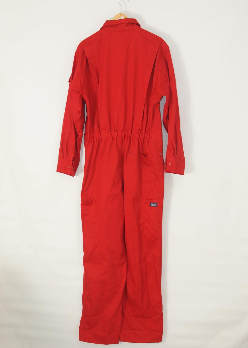 Vintage Cotton Workwear Overalls Long Sleeve Red Work Suit Marked Size ...