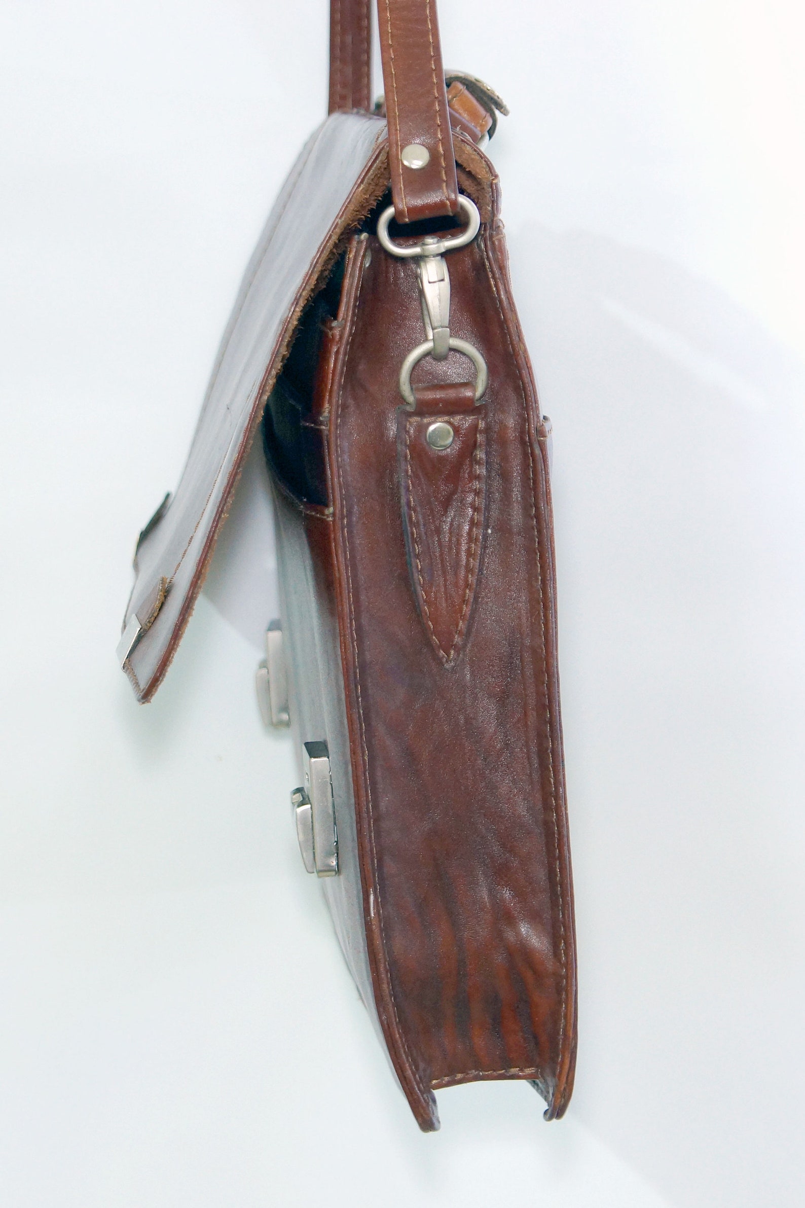 Vintage Briefcase Double Combination Lock Tan Leather Attaché Messenger ...