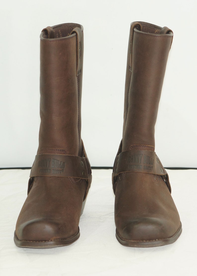 Vintage Western Boots Cowboy Motorcycle Brown Leather Boots Men's ...