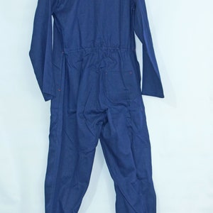 Vintage Poly Cotton Work Wear Overalls Long Sleeve Blue Jumpsuit Boiler ...