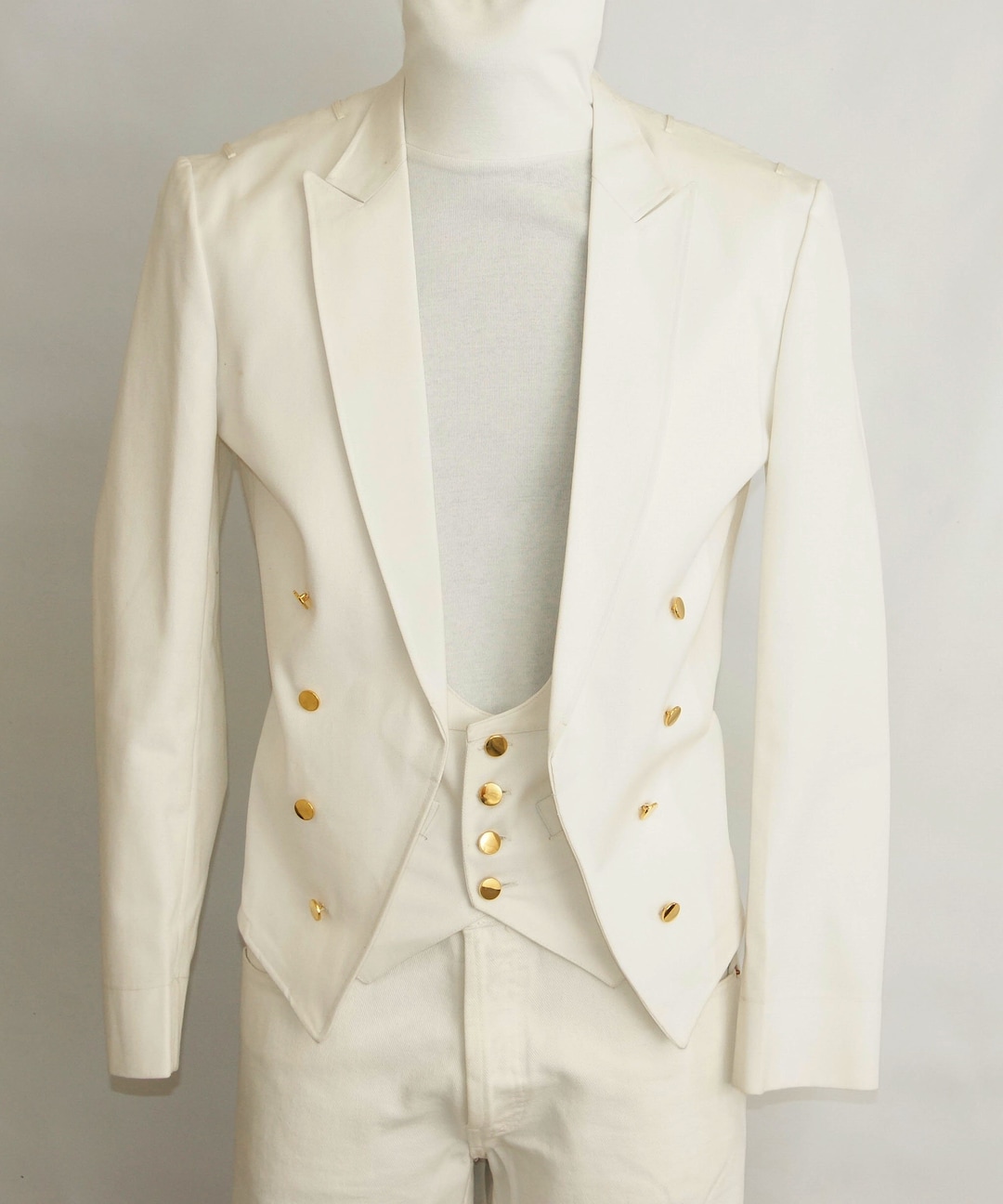 Vintage White Cotton Jacket for Waiters/serving Staff Uniform Jacket ...