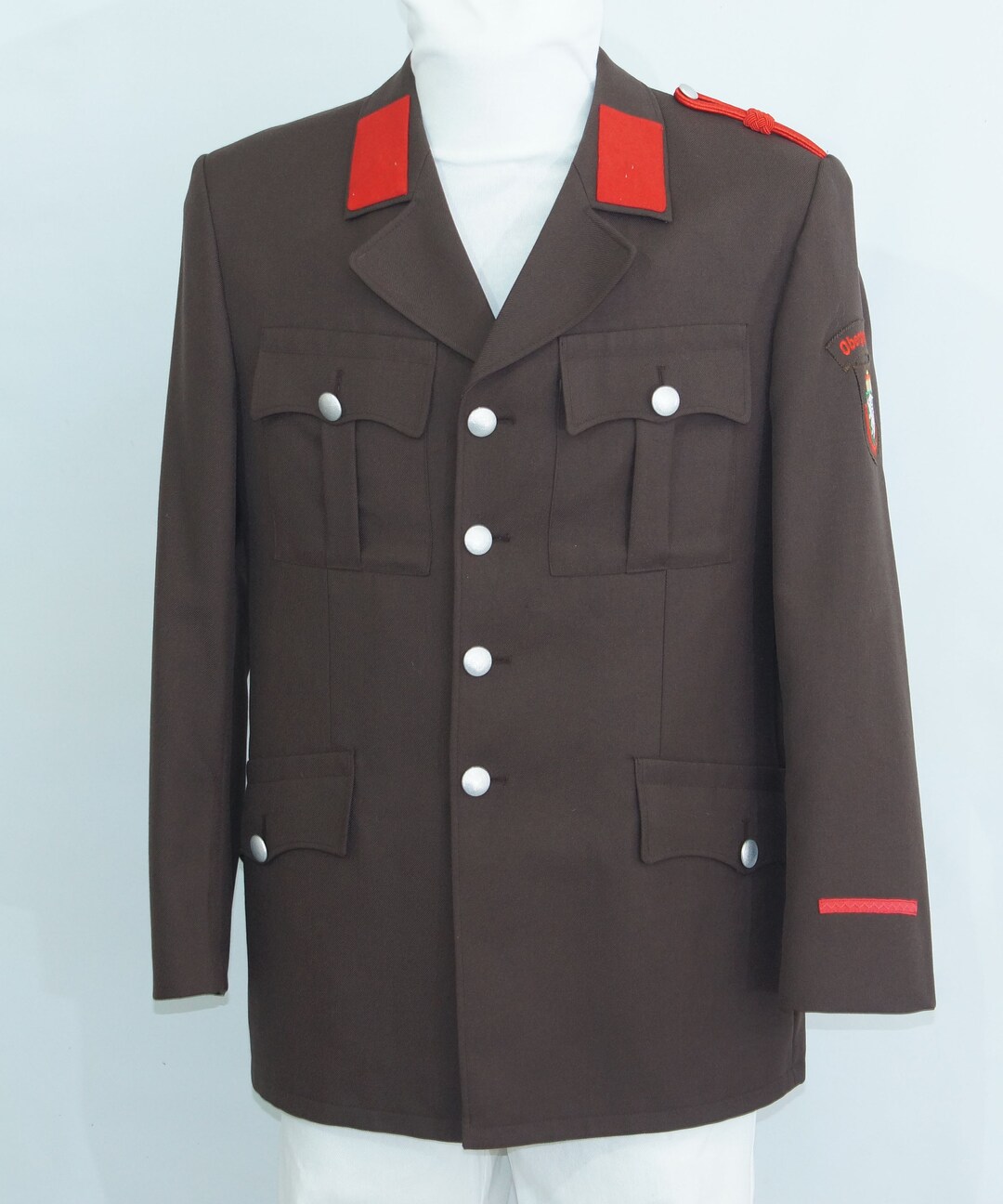 Uniform Trench Vintage Brown Austrian Army Military Jacket "obergralla ...