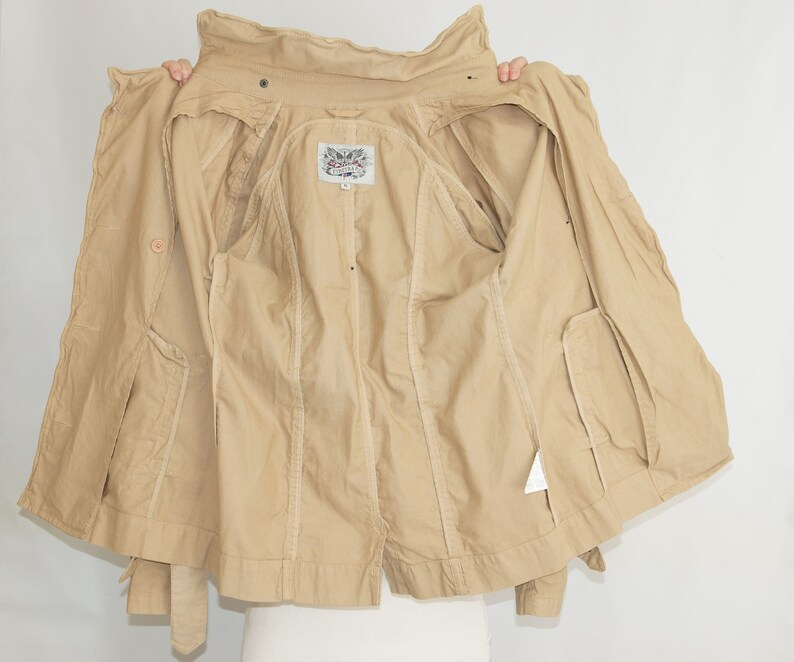 Double Breasted Beige Trench Women's Cotton Classic Button Lady Long ...