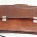 Vintage Briefcase Double Combination Lock Tan Leather Attaché Messenger ...
