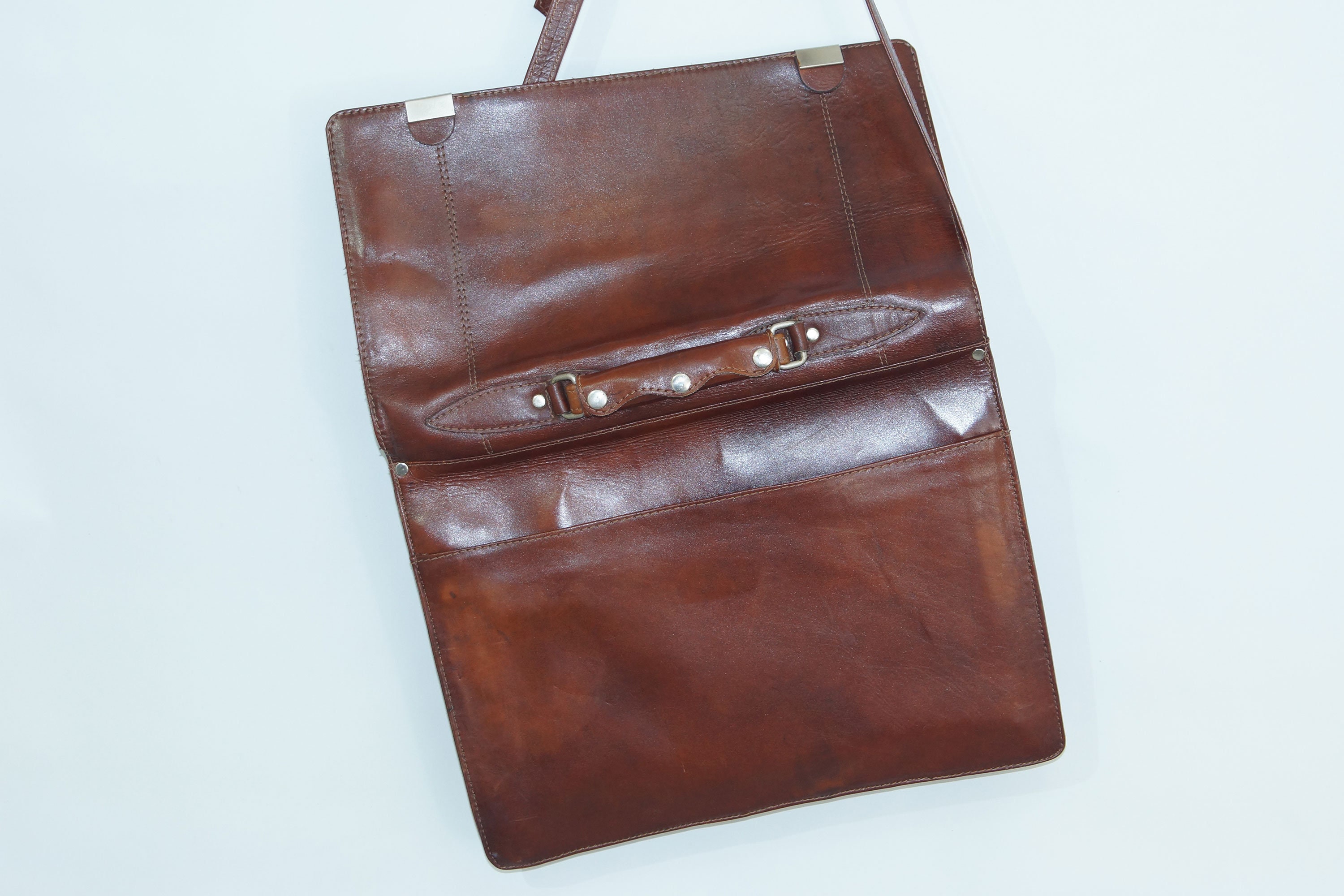 Vintage Briefcase Double Combination Lock Tan Leather Attaché Messenger ...
